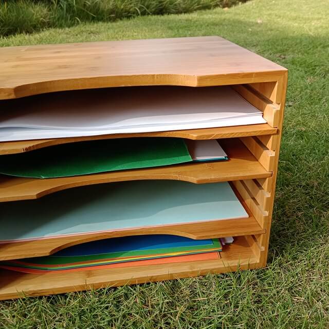 Desktop Bamboo Paper Divider and Organizer, File Holder from China ...